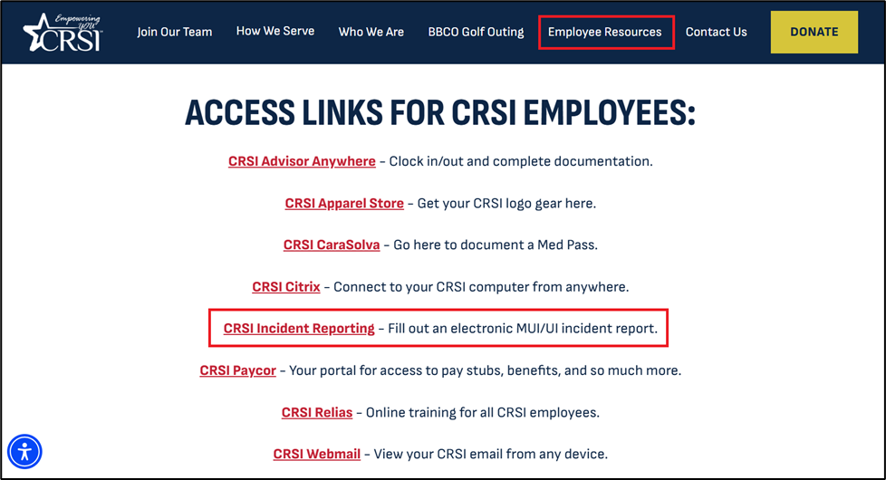Incident Reporting: Filling out a Report – CRSI Central